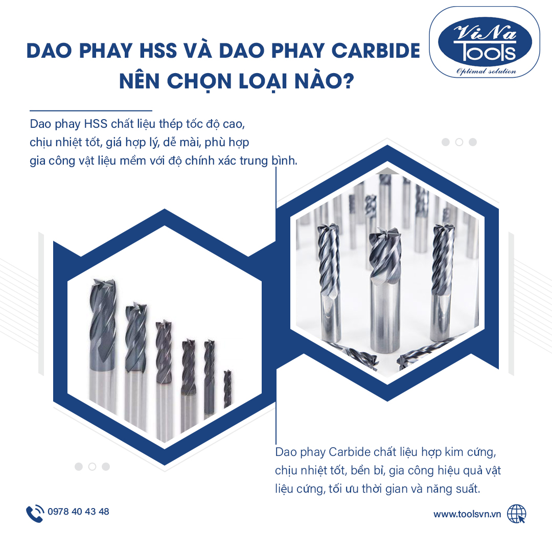 dao phay HSS và dao phay Carbide
